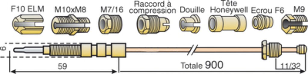 Thermocouple universel ouverture 45 (réf 172E/272E)